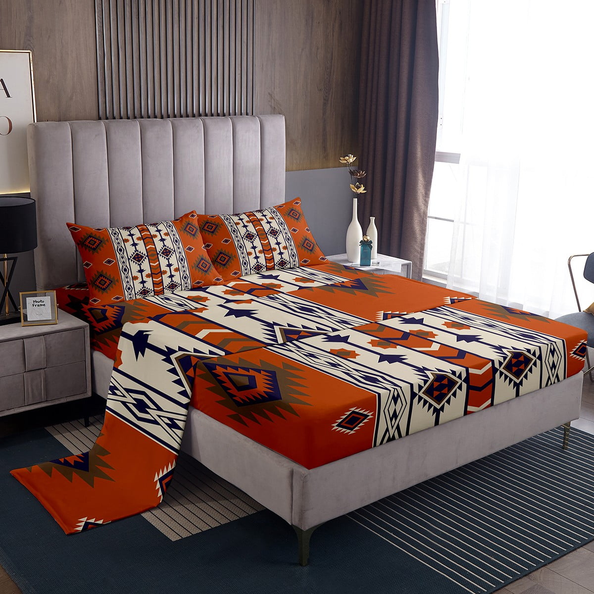 Boho Aztec Bedding Full,Western Bohemian Bed Sheets American ...