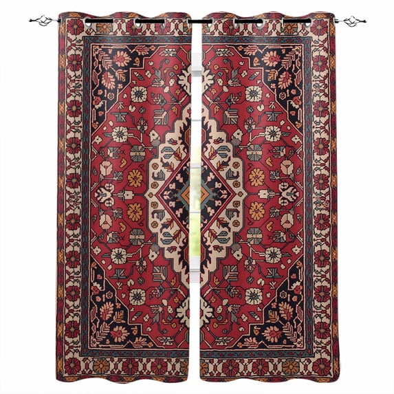 Boho Aztec Blackout Curtains for Bedroom/Living Room, Thermal Insulated ...