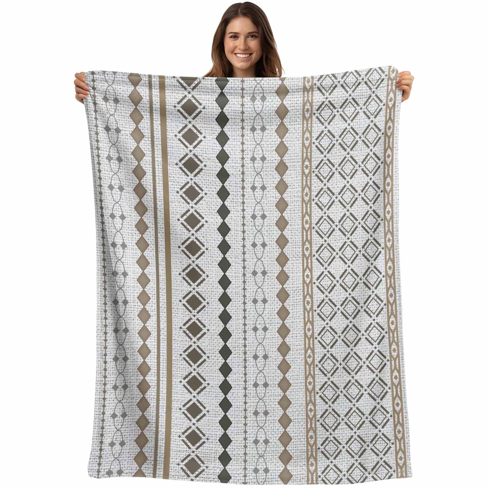 Boho Aztec Blanket Soft Cozy Warm Throw Blanket for Couch, Plush Fuzzy ...