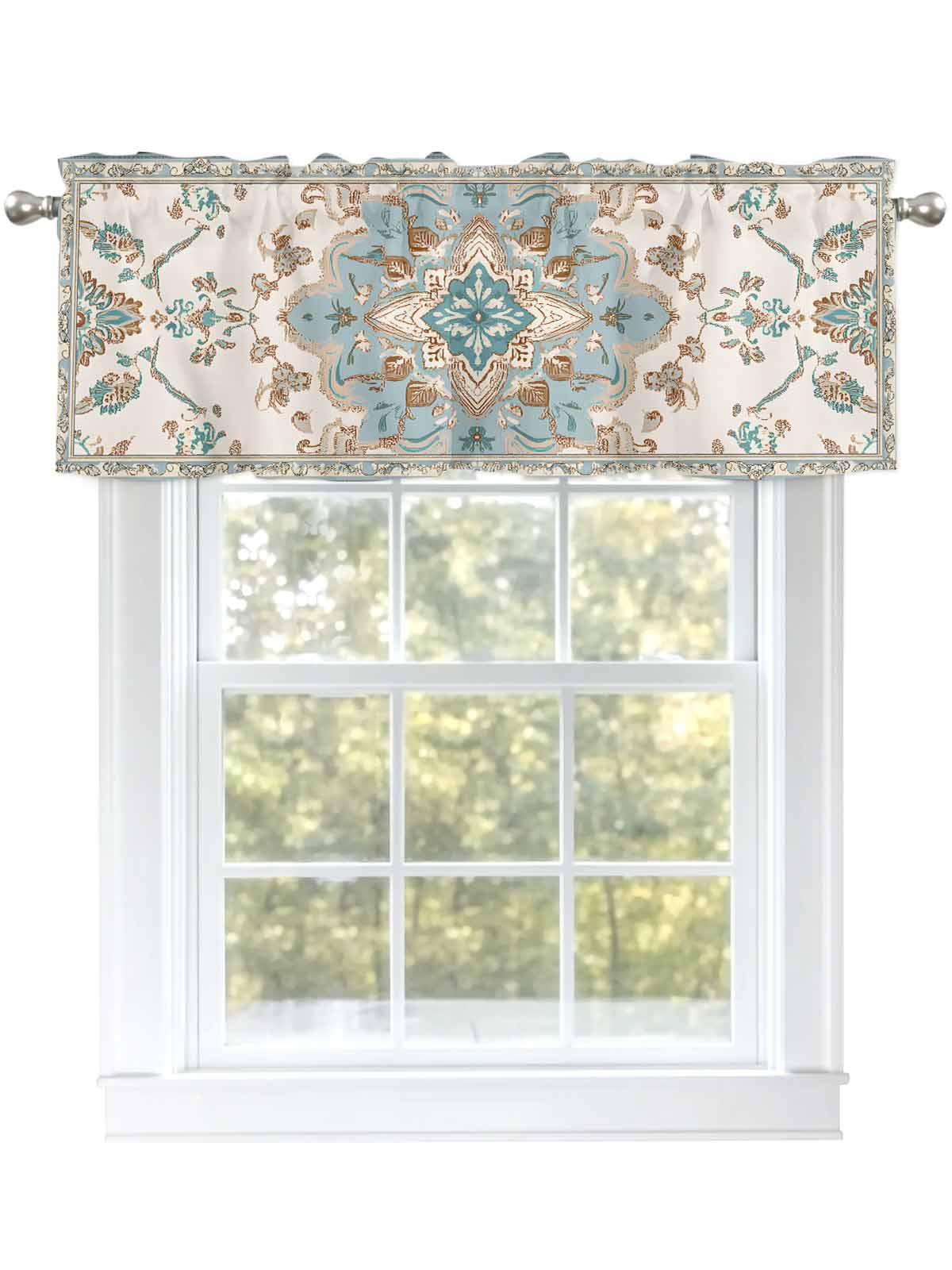 Boho Aztec Curtain Valances for Windows, Ethnic Bohemia Tribal Abstract ...