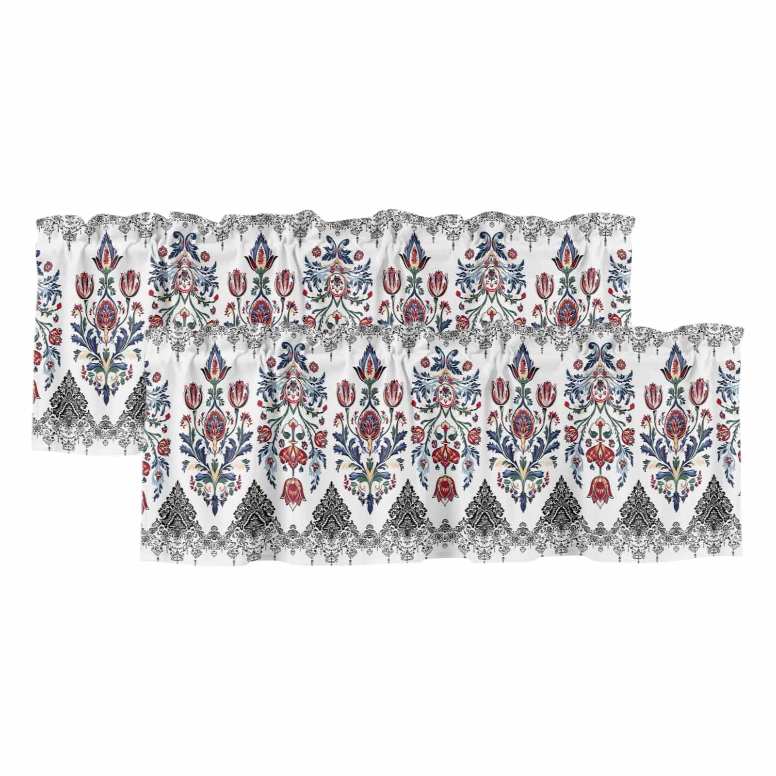 Boho Aztec Curtain Valances for Windows, Kitchen Valance Window ...