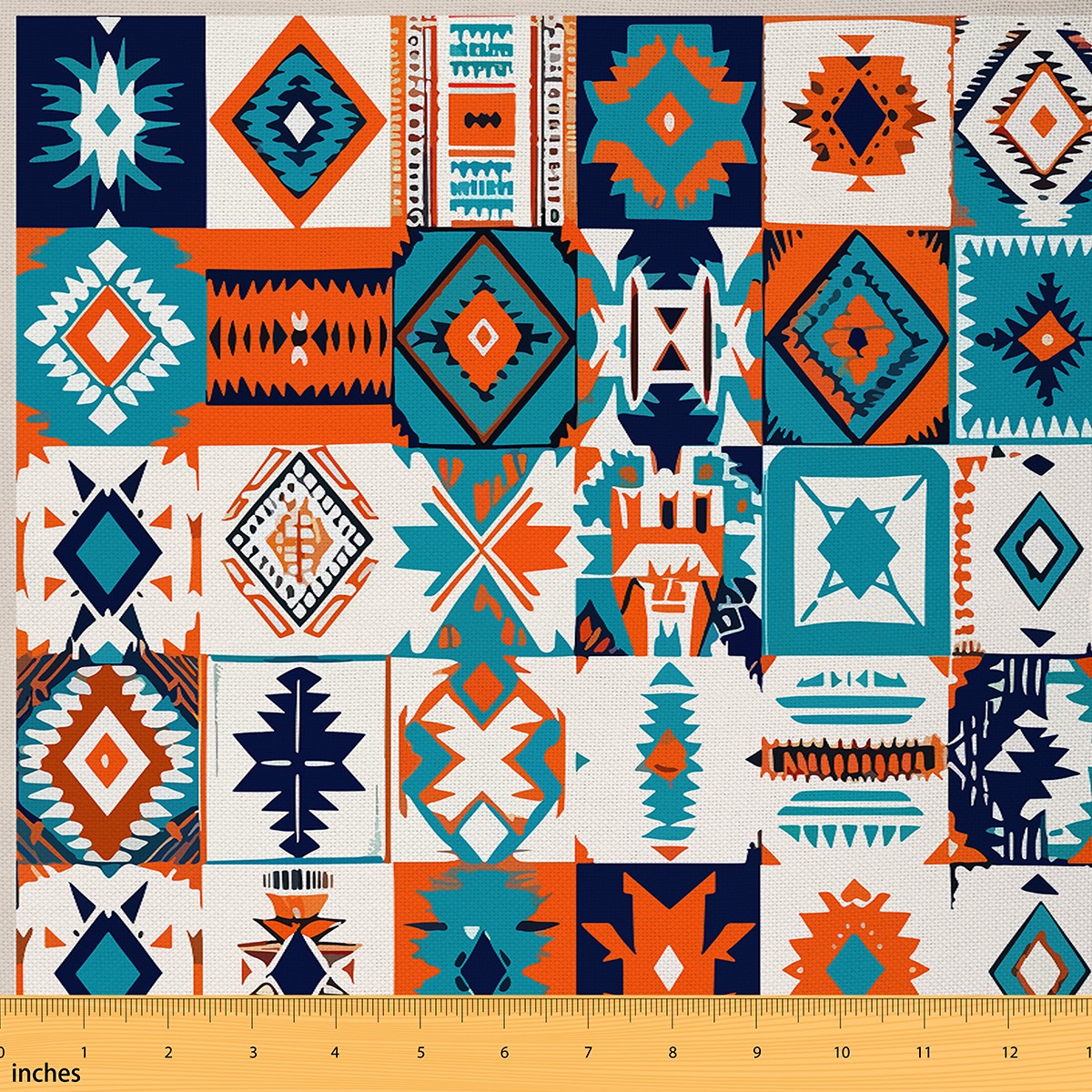 Boho Aztec Indoor Outdoor Fabric,Western Tribal Decorative Fabric,Retro ...