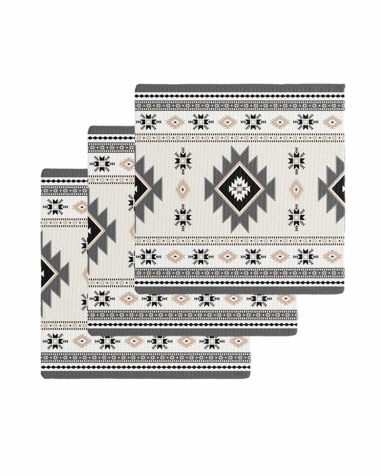 Boho Aztec Kitchen Dish Towels for Drying Dishes Set of 3, Southwest ...