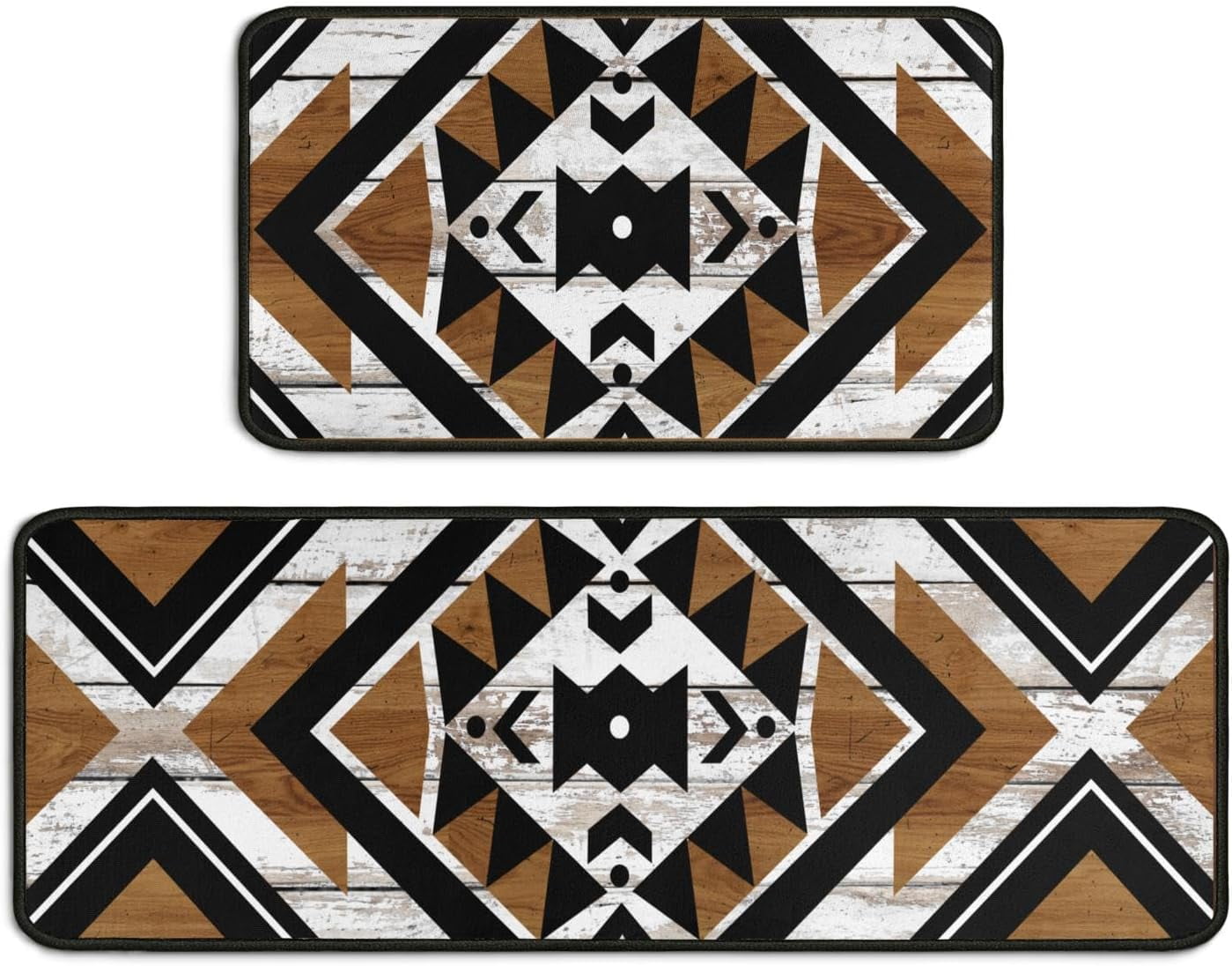 Boho Aztec Kitchen Mats Rugs Sets of 2,Western Kitchen Farmhouse Style ...