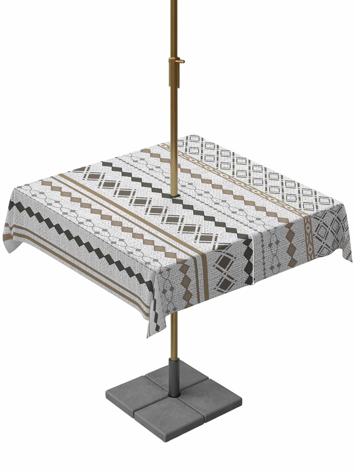 Boho Aztec Outdoor Tablecloth - 54x54 Inch Square Dining Table Cover ...