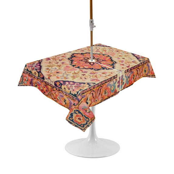 Boho Aztec Rectangle Outdoor Tablecloth, Waterproof Table Cloth Cover ...