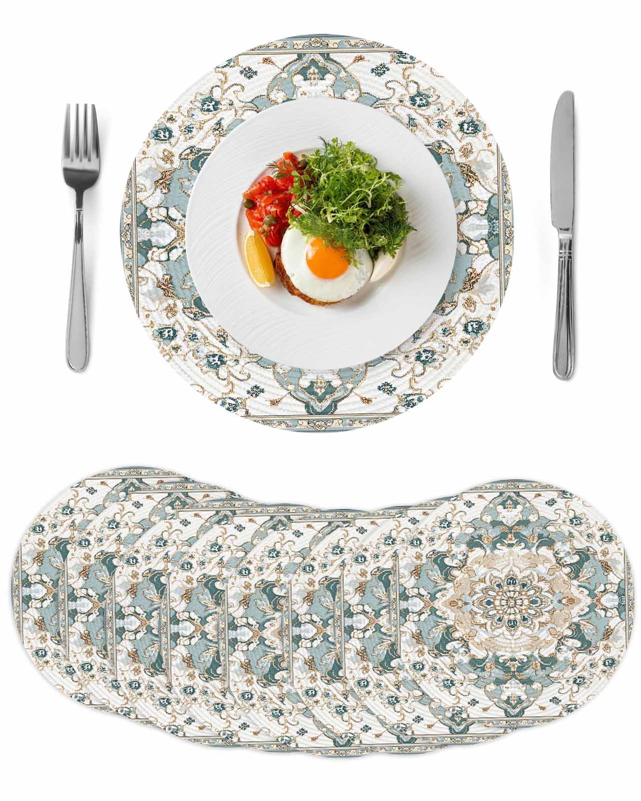 Boho Aztec Round Placemats Set of 8 for Dinning Tables,Heat-proof ...