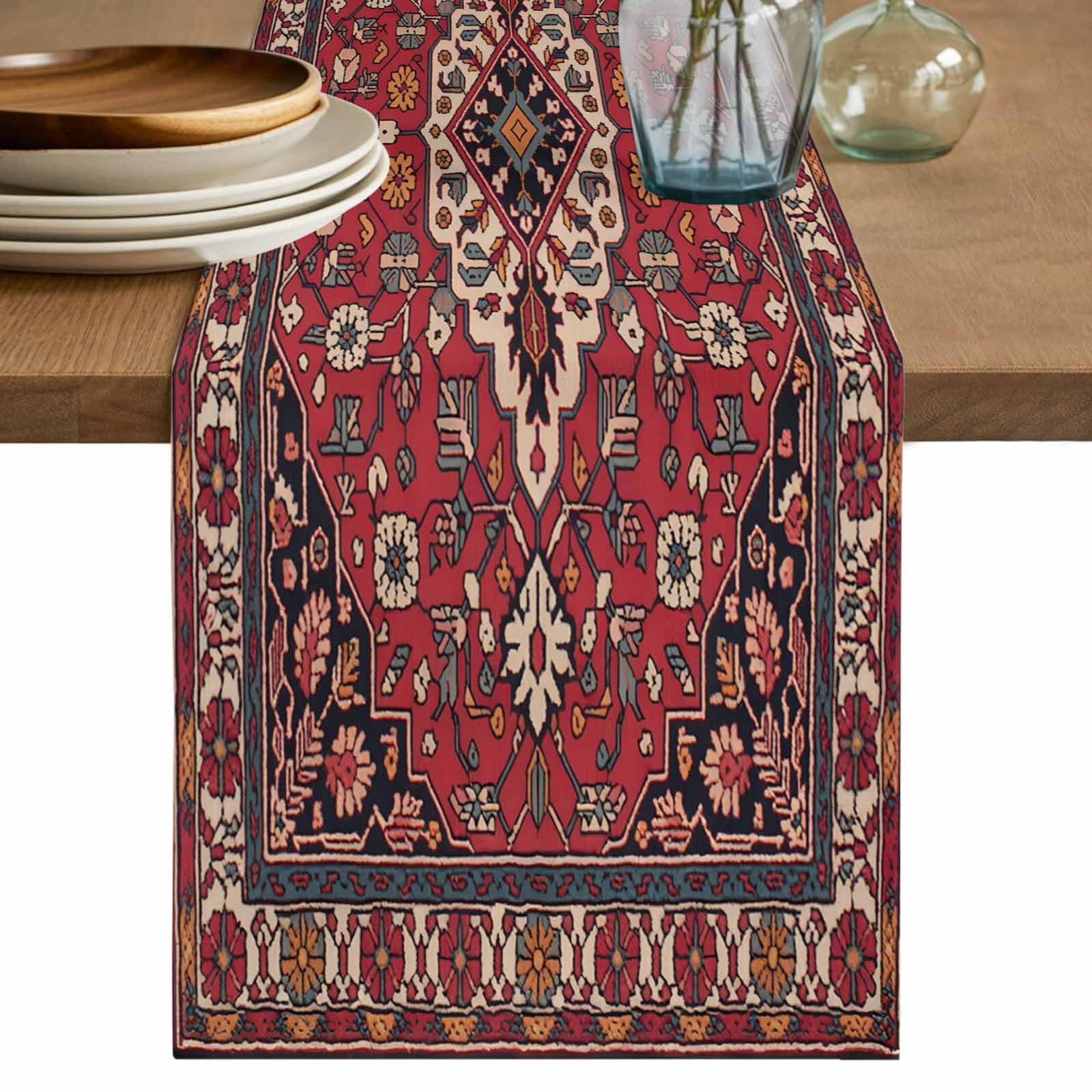 Boho Aztec Table Runner 72 Inches, Country Bohemian Southwest Ethnic ...