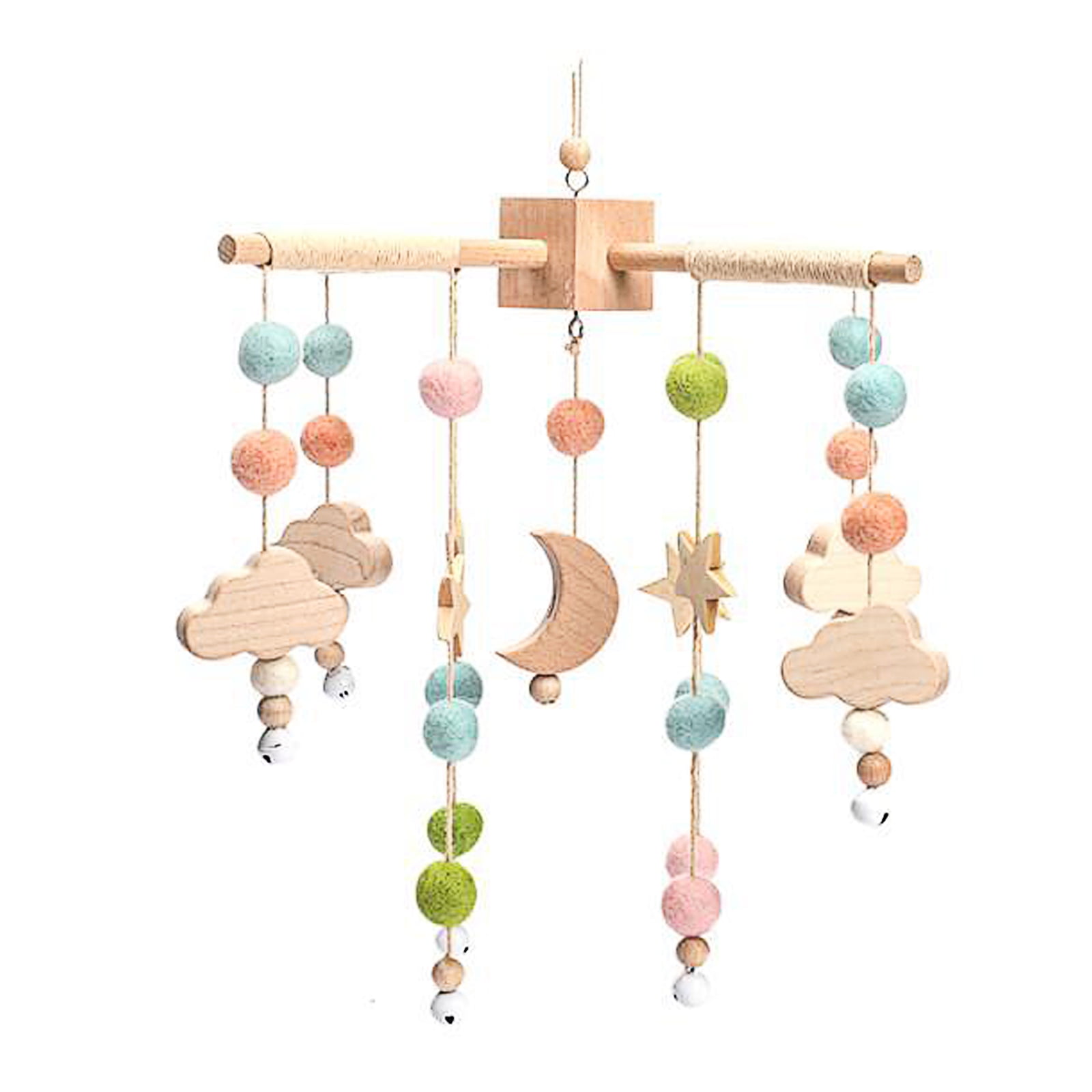 Boho Baby Crib Mobile Decor - Wooden Moon and Stars Nursery Mobiles ...