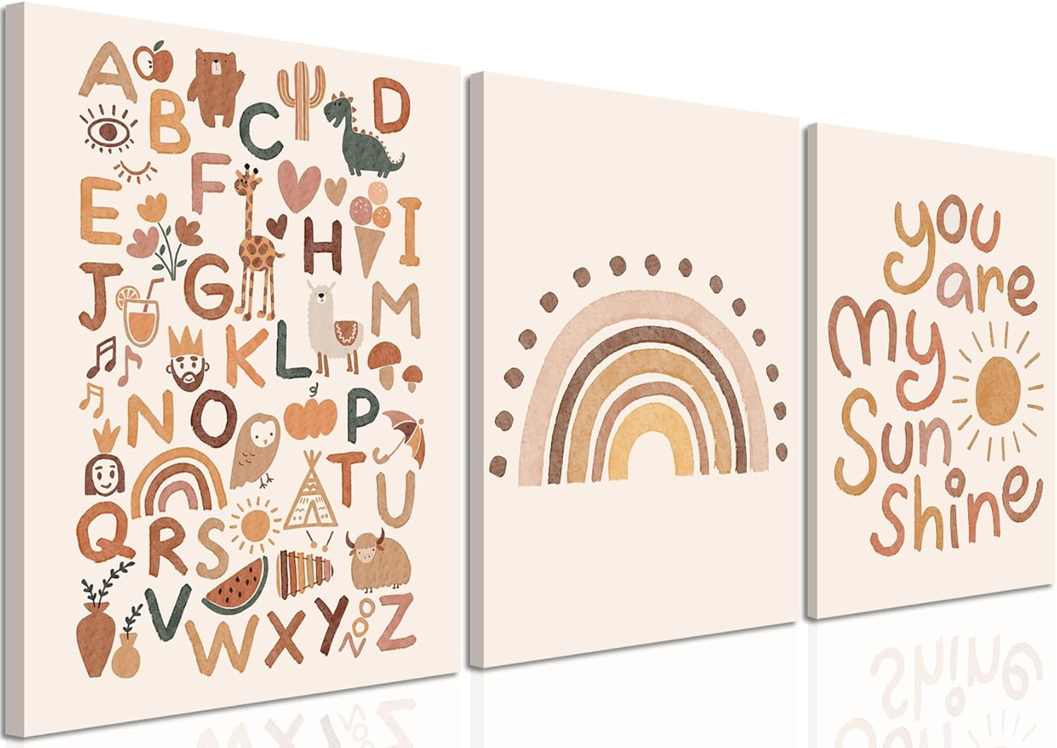 Boho Baby Nursery Wall Art Set of 3, You Are My Sunshine Wall Decor ...