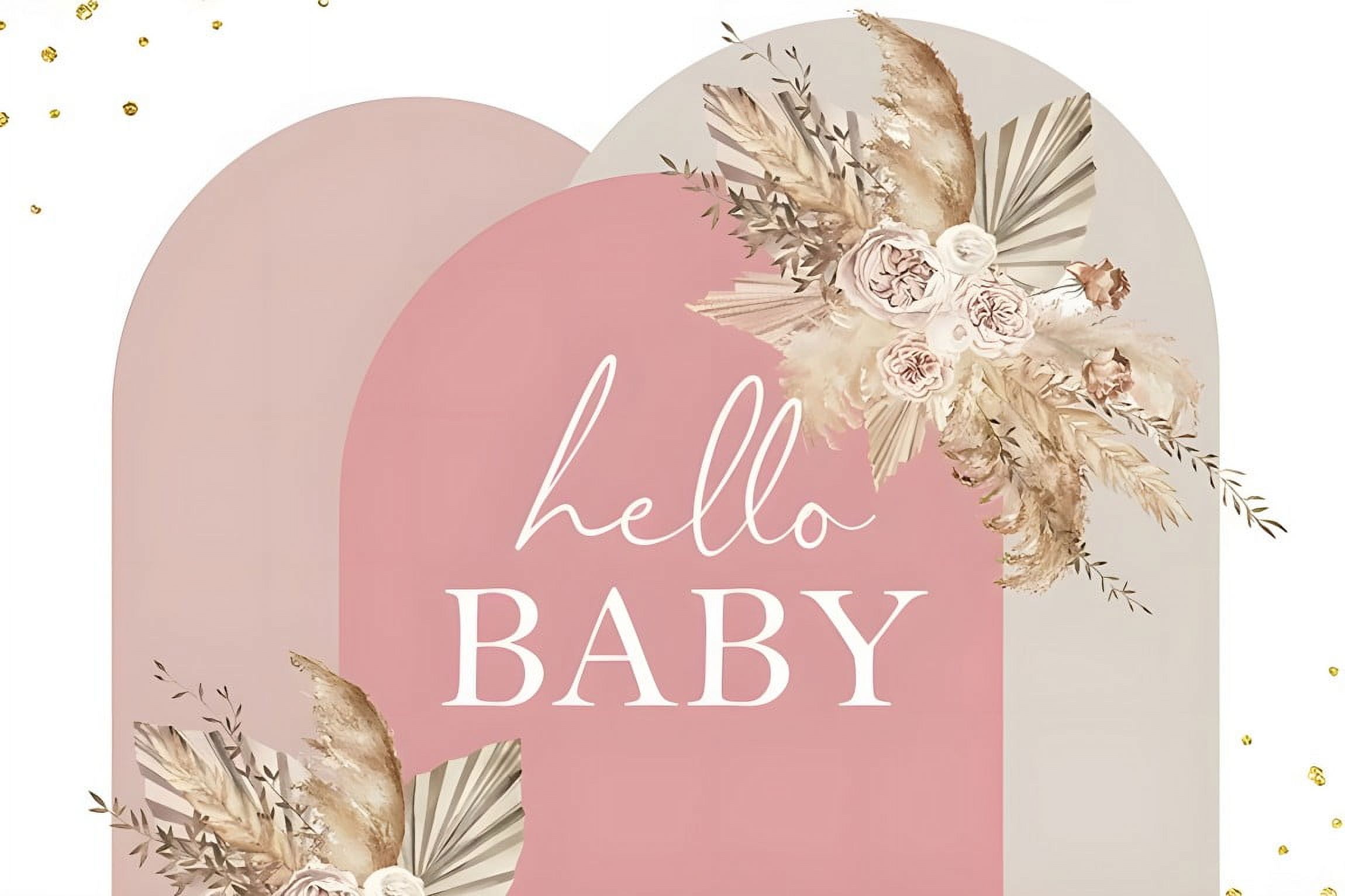 Boho Baby Shower Backdrop Pampas Grass Background Theme ration Hello ...