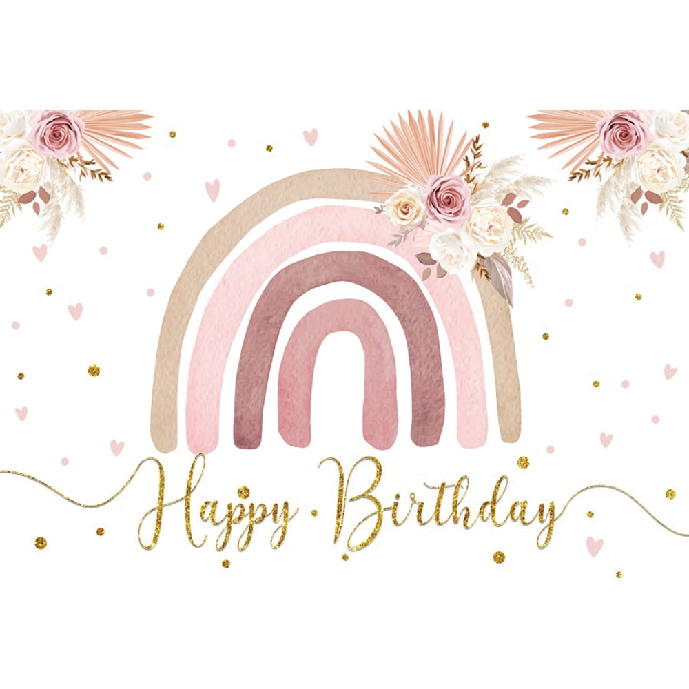 Boho Baby Shower Backdrop Pampas Grass Bohemian Flower Boys Girls 1st ...