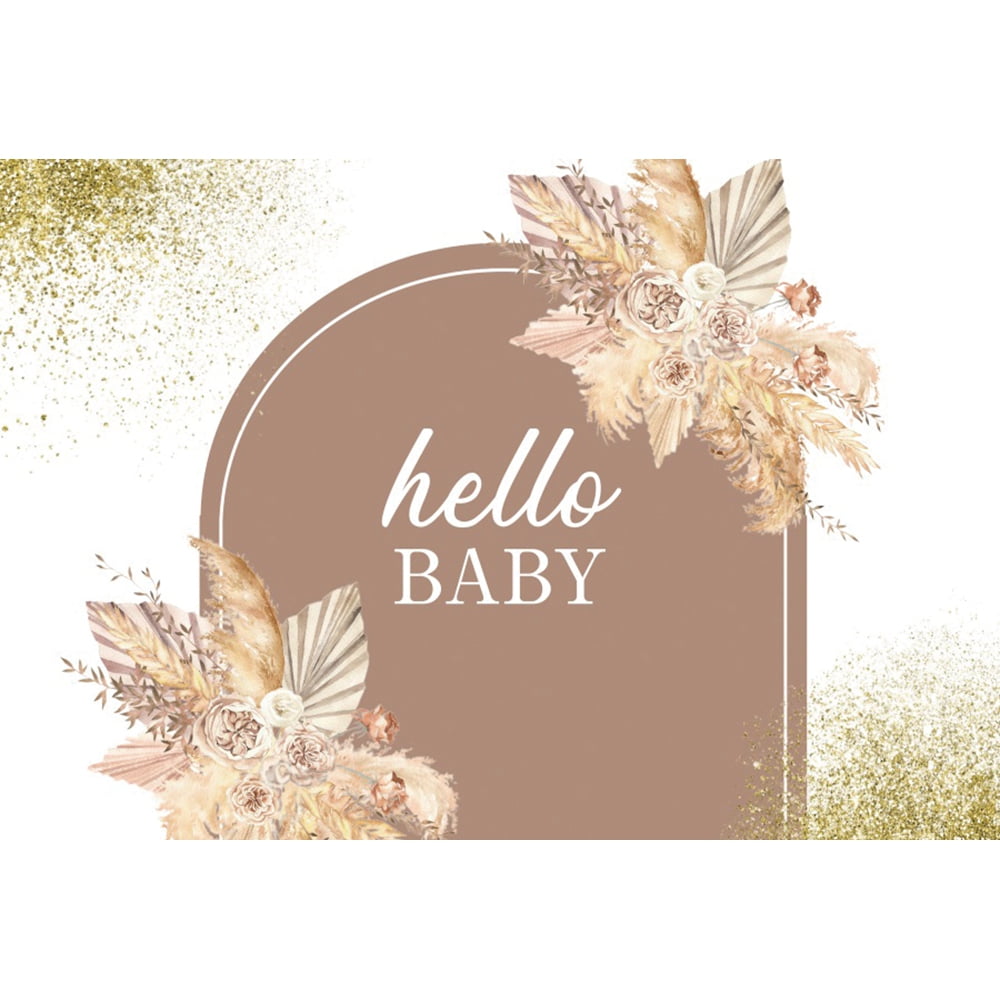Boho Baby Shower Backdrop Pampas Grass Bohemian Flower Boys Girls 1st ...