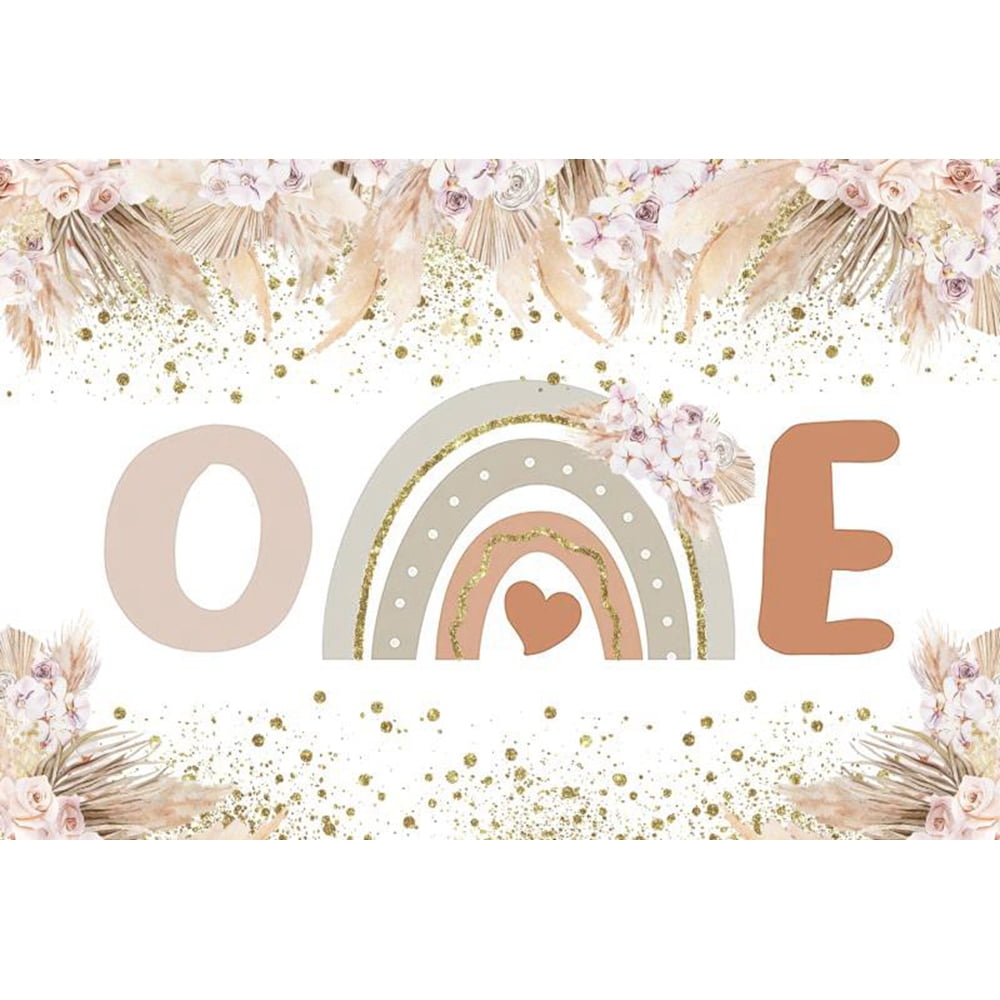 Boho Baby Shower Backdrop Pampas Grass Bohemian Flower Boys Girls 1st ...