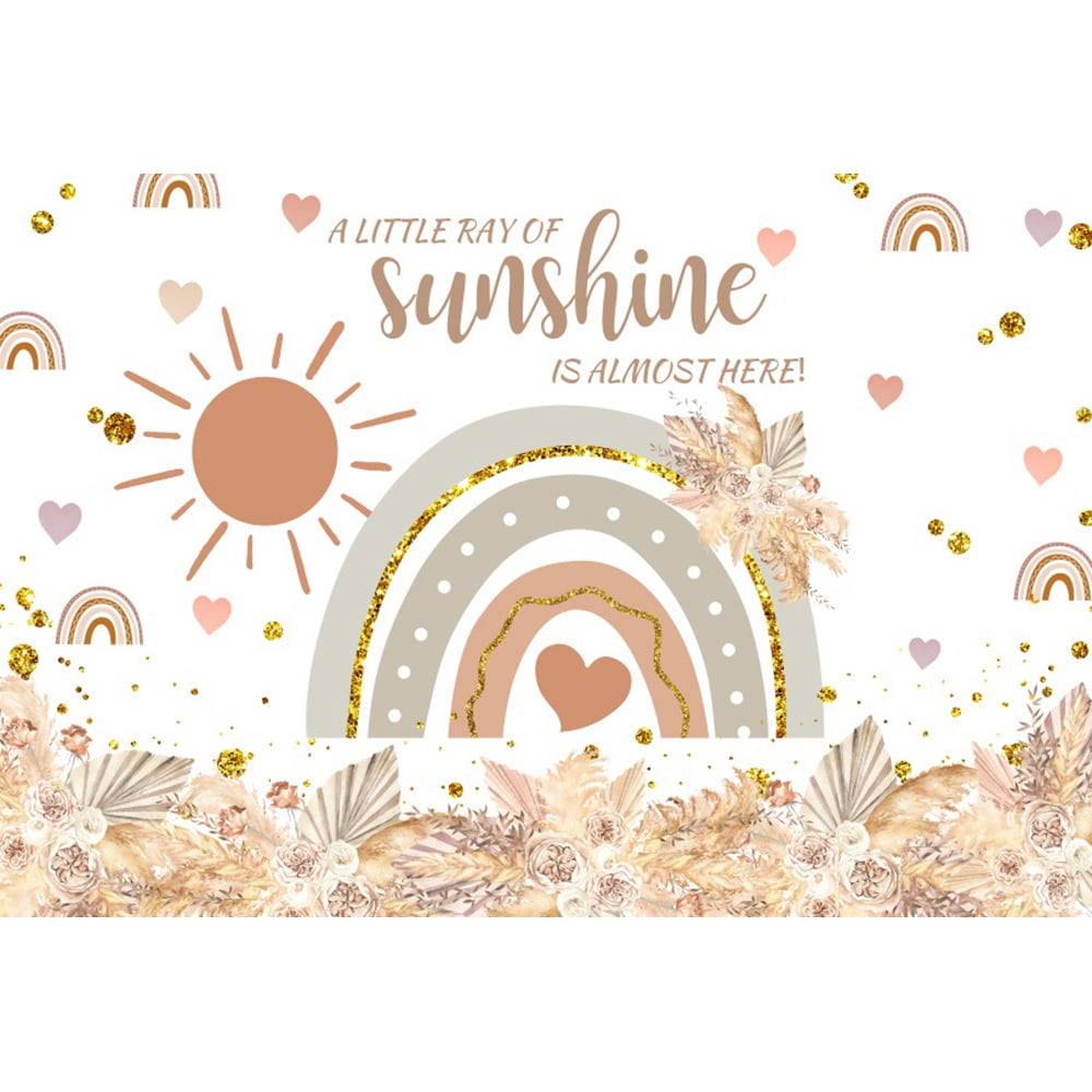 Boho Baby Shower Backdrop Pampas Grass Bohemian Flower Boys Girls 1st ...