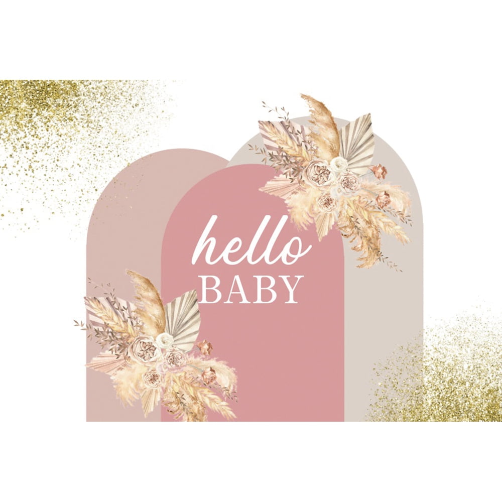 Boho Baby Shower Backdrop Pampas Grass Bohemian Flower Boys Girls 1st ...