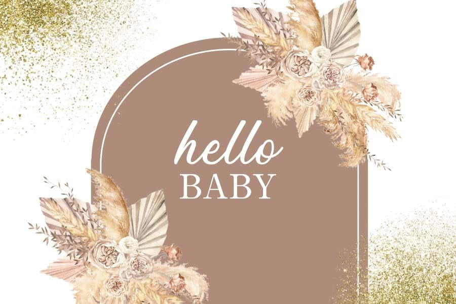 Boho Baby Shower Backdrop: Pampas Grass Floral Rainbow Arch ...