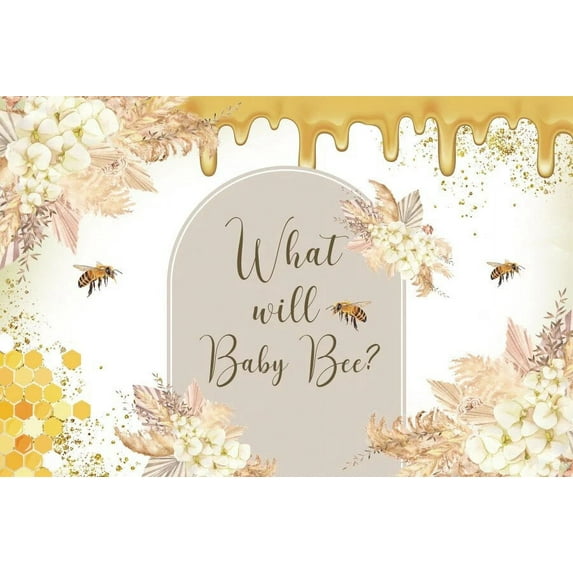 Boho Baby Shower Backdrop Pink Floral Cute Bear Balloon Girl Birthday ...