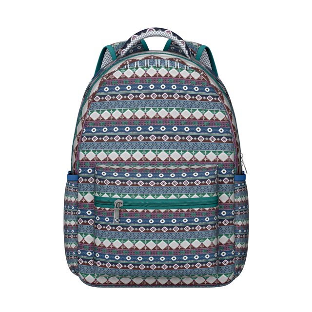 Boho Backpack for Students - Tribal Pattern, 17" Laptop Pocket, Large ...