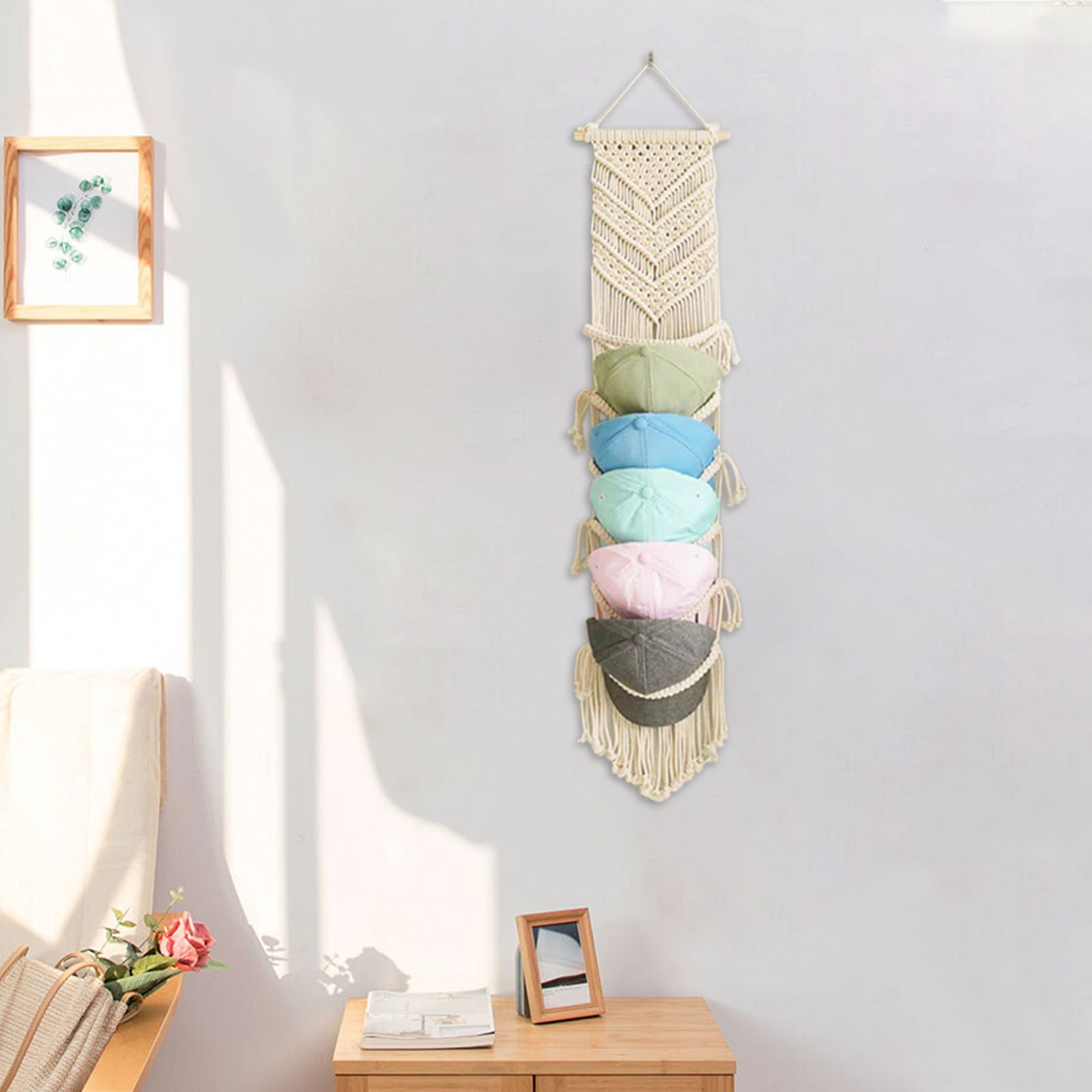 Boho Baseball Cap Hanger-1 Pack-Macrame Hat Organizer for Ball Caps ...