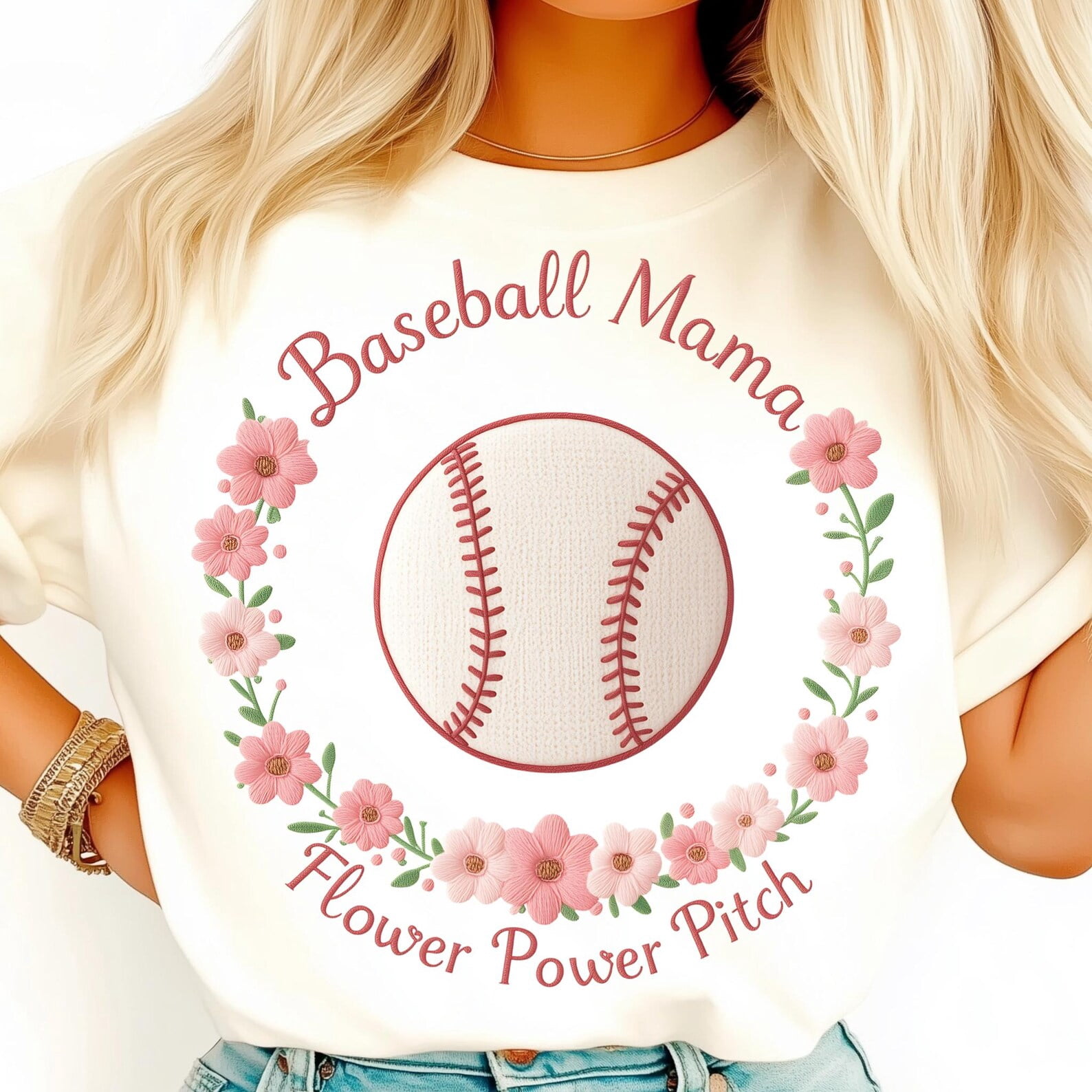 Boho Baseball Mama Shirt, Flower Power Pitch Shirt, Spring Game Day ...