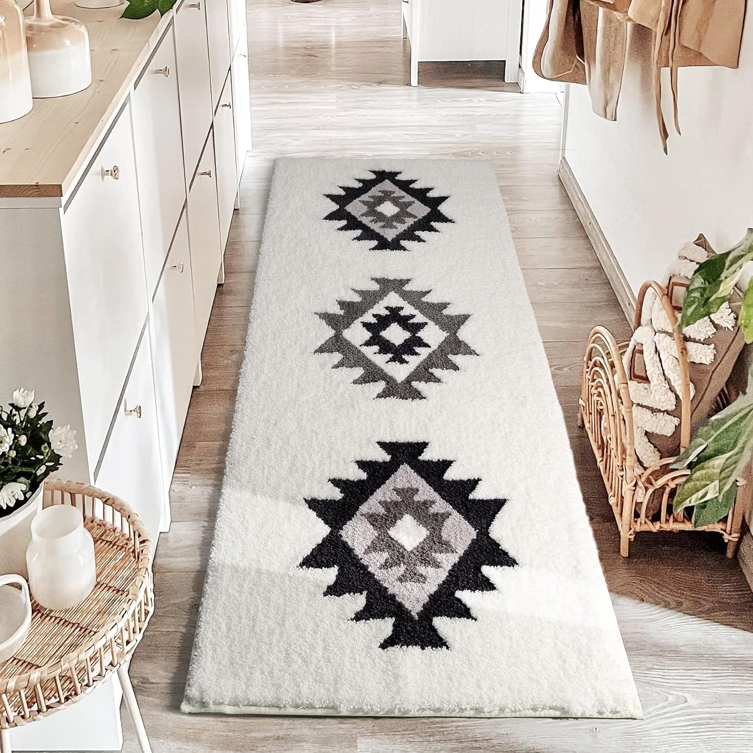 Boho Bathroom Rug Runner 24x60 Long Bath Mat for Bathroom Bedroom ...