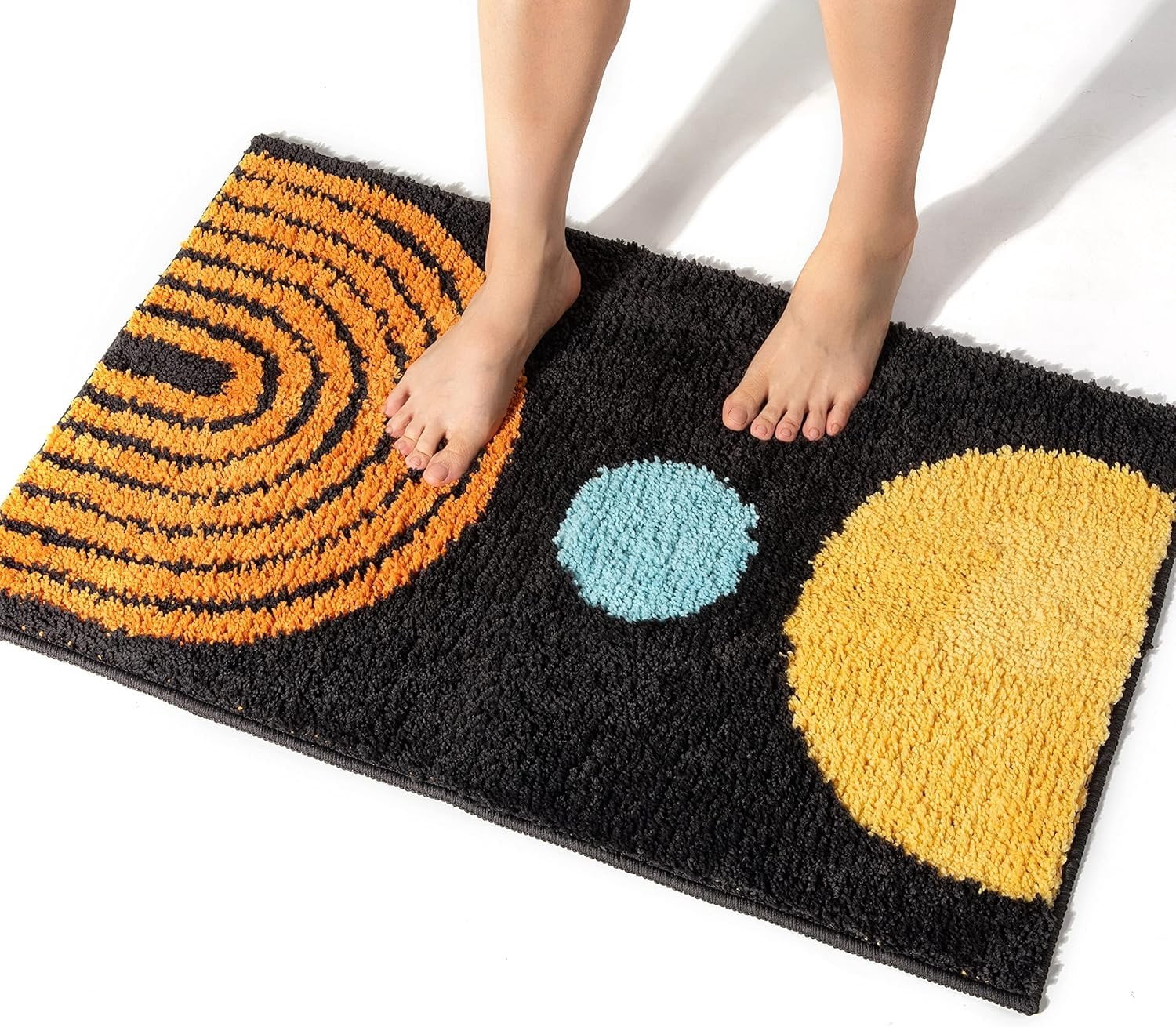 Boho Bathroom Rugs Non-Slip Abstract Bath Rugs Microfiber Cute Mat ...