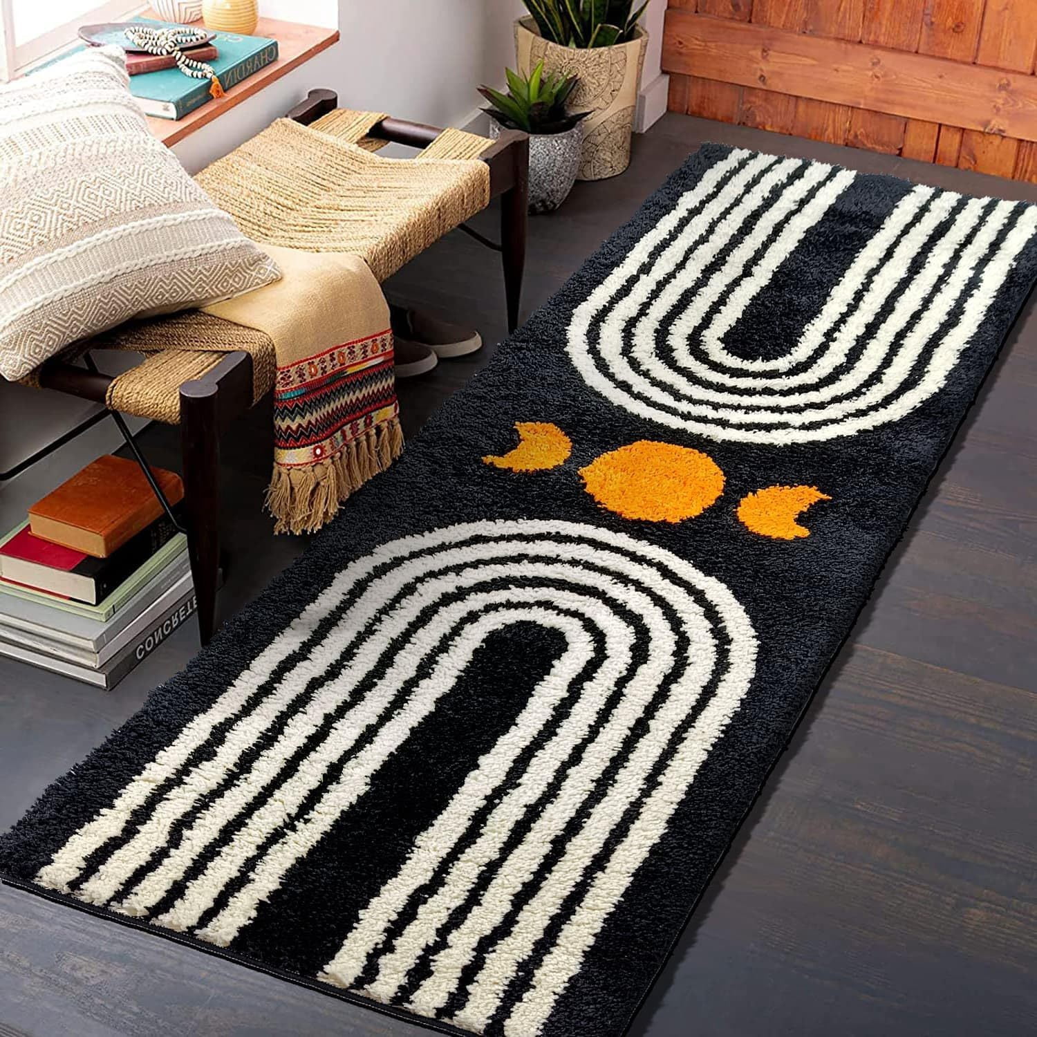 Boho Bathroom Runner Rug 20"x60" Long Abstract Bath Mat for Bathroom ...