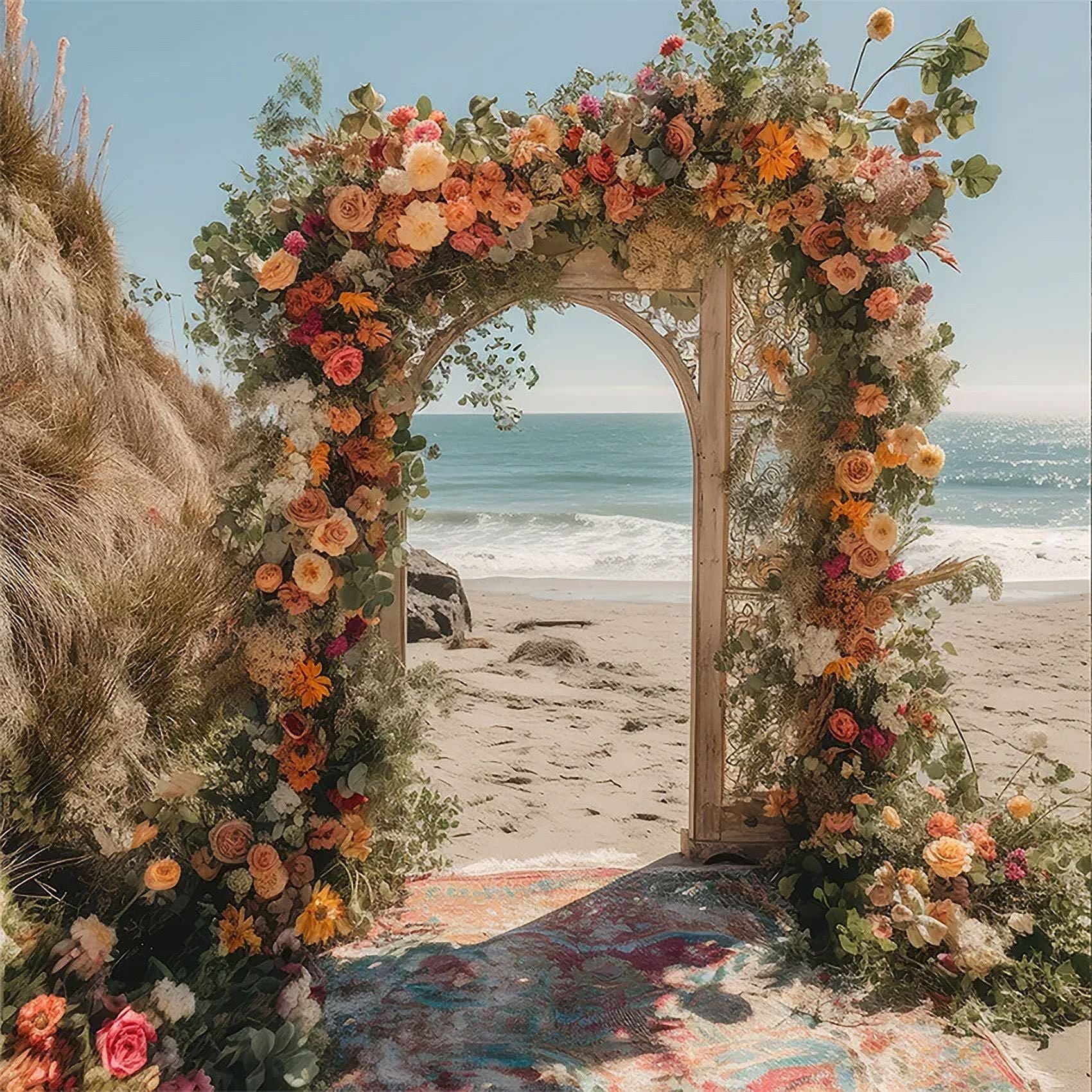 Boho Beach Archs Floral Adult Birthday Wedding Maternity Portrait r Backdrop Photo Studio ...