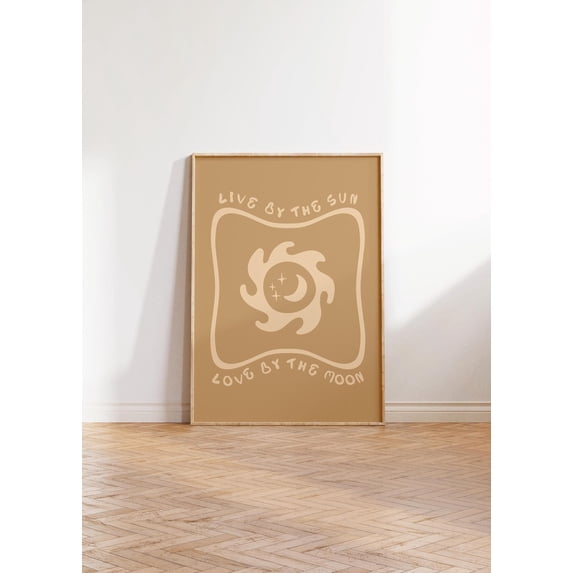 Boho Beach Decor Retro Sun Neutral House Art Unframed Paper Poster ...