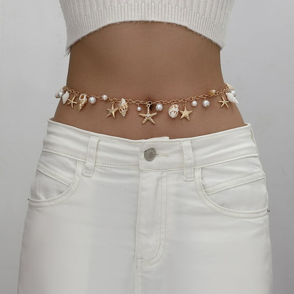 Boho Beach Jewelry Set Shell Starfish Necklace Bracelet Pearl Coastal ...