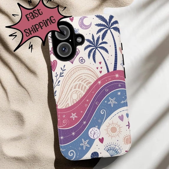 Boho Beach Vibes Palm Tree Case iPhone 17 to 11 Pro Max - Walmart.com