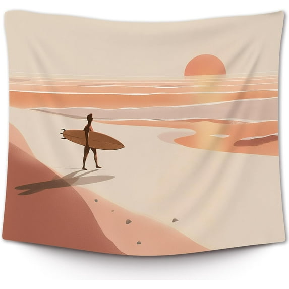 Boho Beach Wall Tapestry, Coastal Beach Sun Sunrise Sunset Wall ...