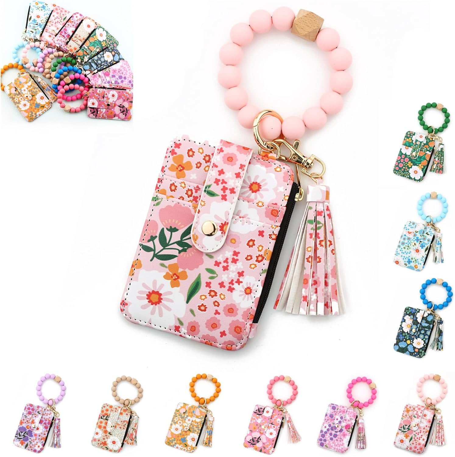 Boho Beaded Wallet Keychain, Boho Style Beaded Tassel Keychain Wallet ...