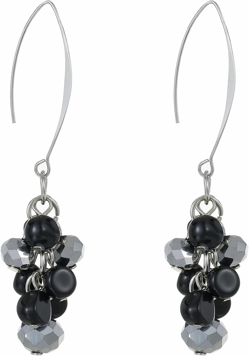 Boho Beads Drop Earrings Colorful Crystal Stone Long Hook Earrings for ...