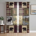Boho Bear Deer Sheer Curtains for Living Room Bedroom, Rustic Cabin ...