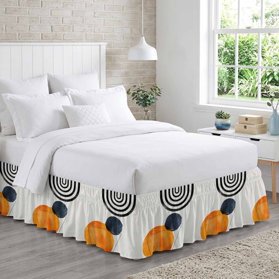 Boho Bed Skirt California King Size 16 Inch Drop, Orange Blue ...