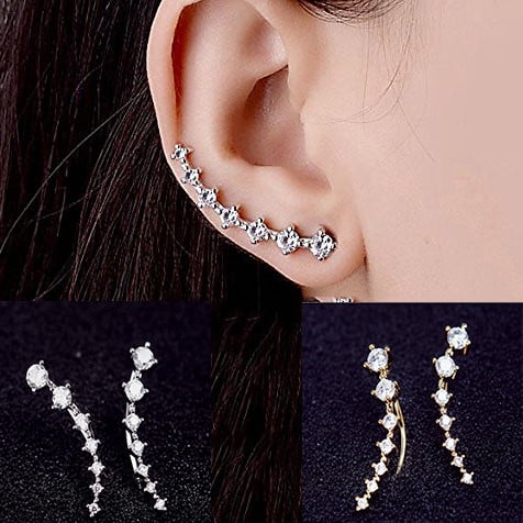 Boho Big Dipper Climber Earrings Silver Dipper Ear Crawler Earrings ...