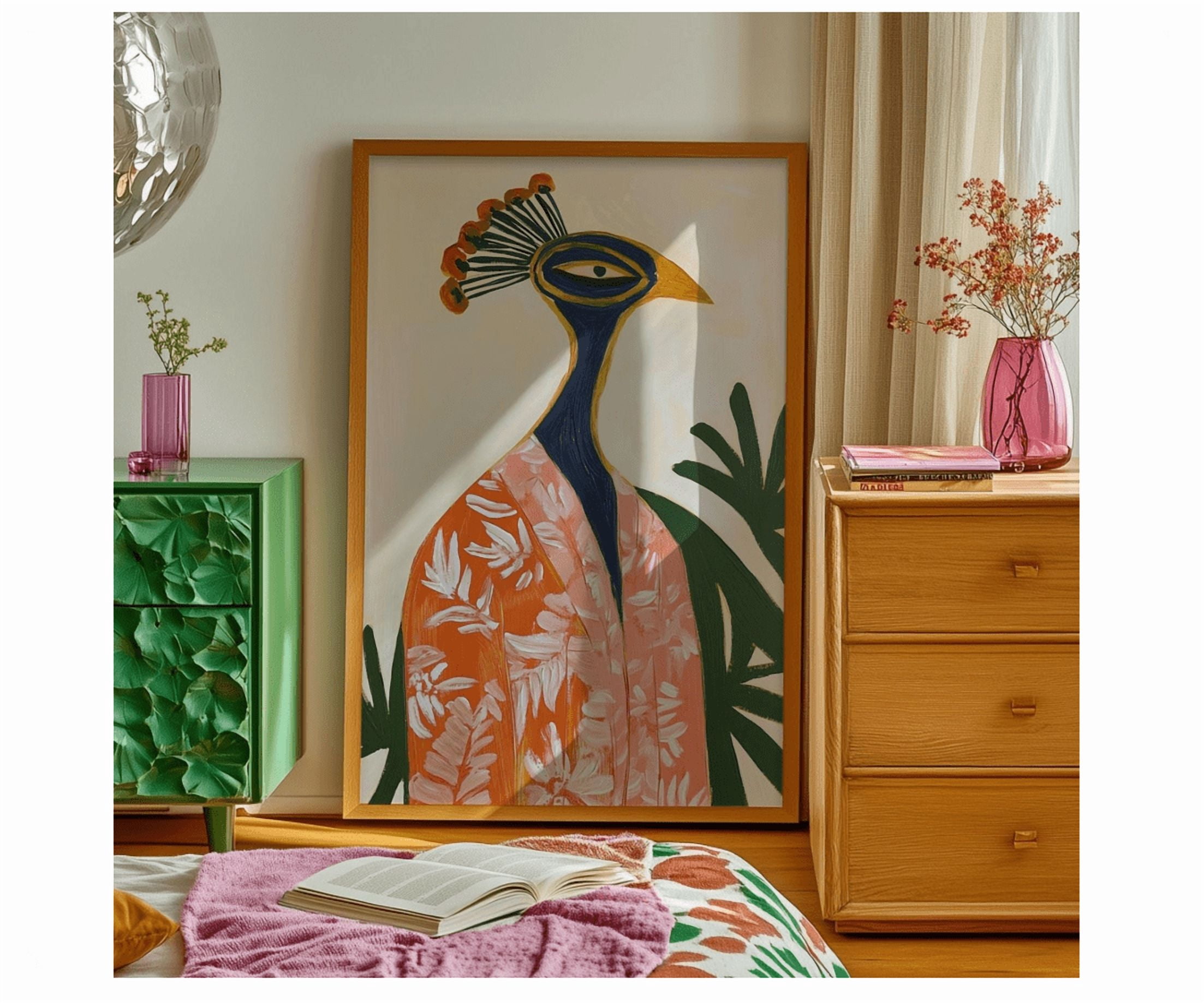 Boho Bird Portrait Wall Art: Eclectic Home Decor - Walmart.com