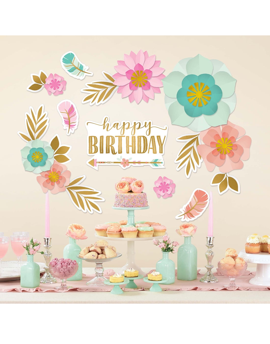 Boho Birthday Girl Floral Bohemian Decorations & Supplies - Walmart.com