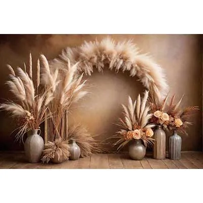 Boho Birthday Party Background Photography Fall Thatch Thanksgiving ...