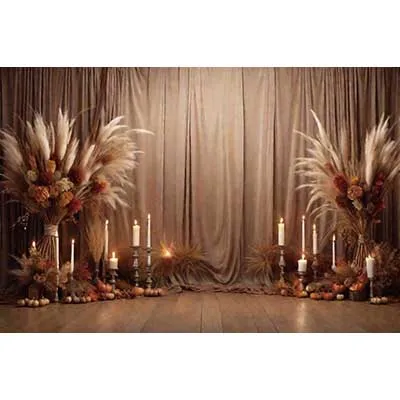 Boho Birthday Party Background Photography Fall Thatch Thanksgiving ...