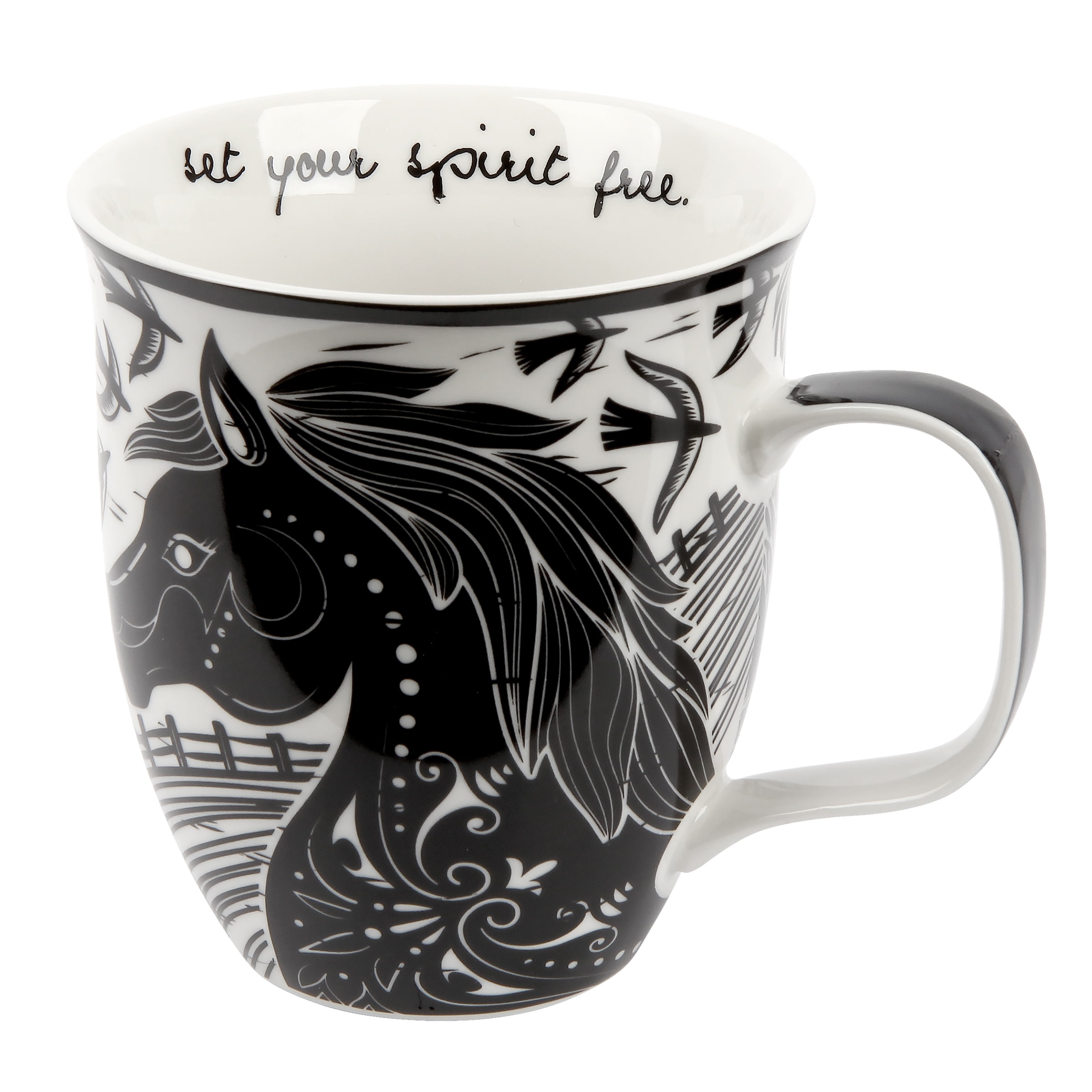 Boho Black And White Mug, Horse - Walmart.com