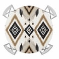 Boho Black Brown Round Tablecloth for 36-44 Inch Tables,Fitted Table ...
