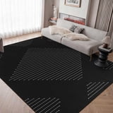 Boho Black Cotton Bathroom Rug 2x3, Washable Woven Bath Mat, Small ...