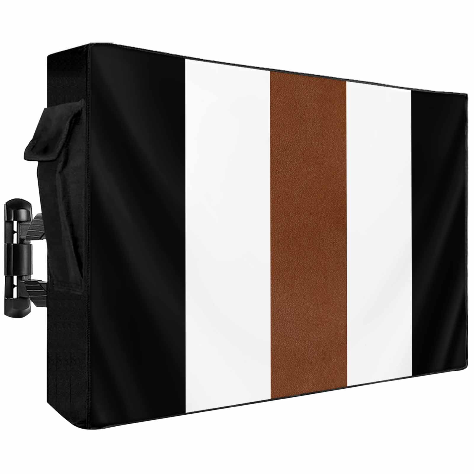 Boho Black Outdoor TV Cover 60 to 65 inch Brown and White Striped ...