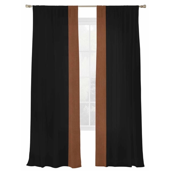 Boho Black Sheer Curtains 84 Inches Long 2 Panels, and Brown Striped ...