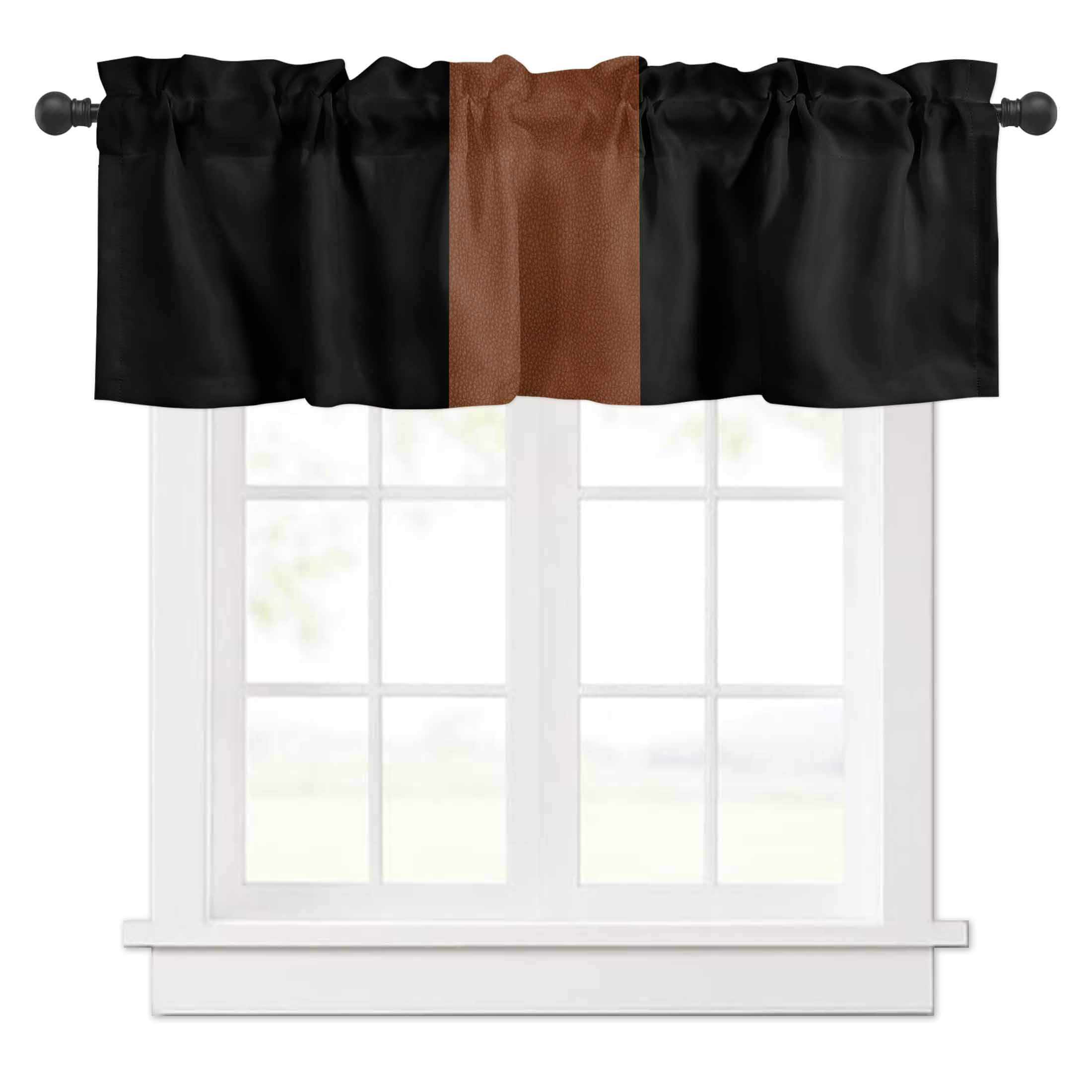 Boho Black Valances for Windows and Brown Striped Tribal Farmhouse ...