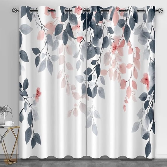 Boho Blackout Curtains For Bedroom, Eucalyptus Leaf Curtains For Living ...