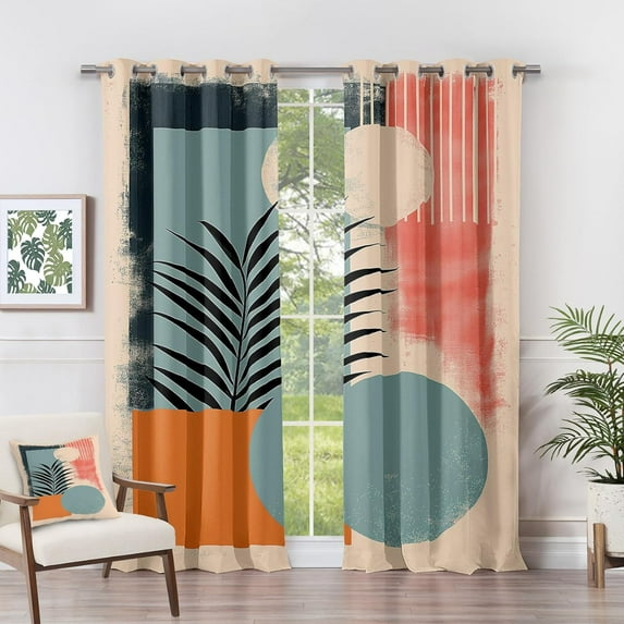 Boho Blackout Curtains for Bedroom Living Room Mid Century Mordern ...